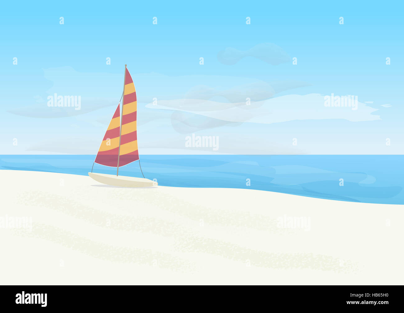Sailboat on the beach Stock Photo - Alamy