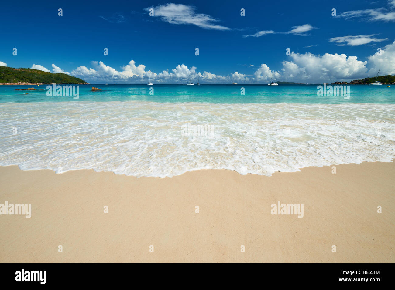 Beautiful beach at Seychelles Stock Photo - Alamy