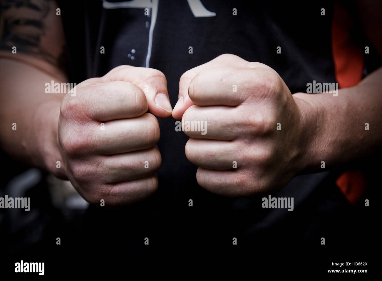 A close-up of UFC fighter Shane Carwin's fists during a portrait ...