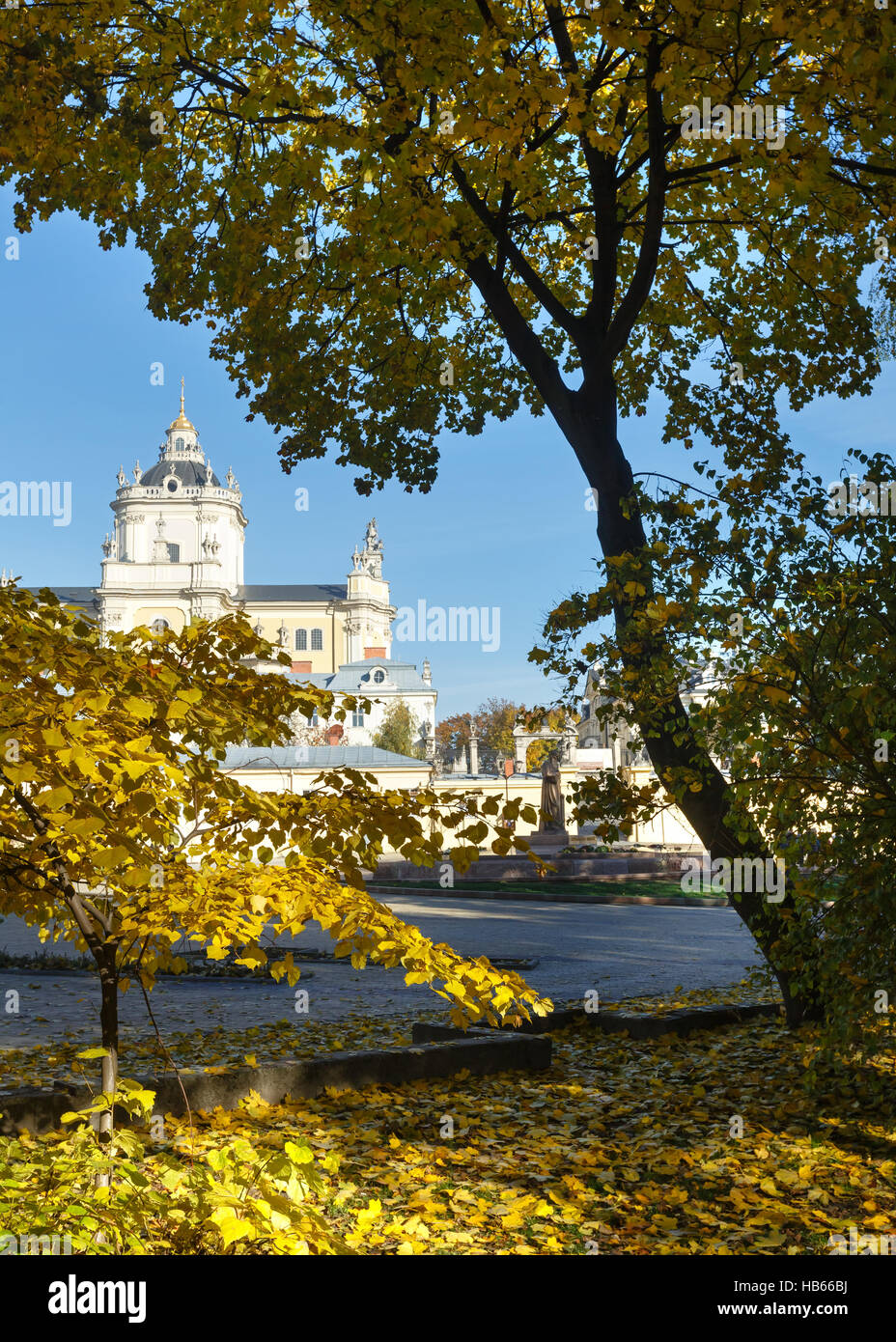 Autumn Lviv City square Stock Photo - Alamy