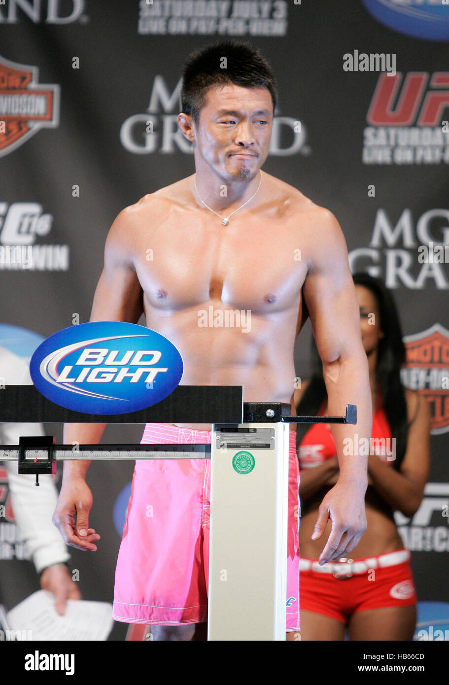 UFC fighter Yoshihiro Akiyama at the weigh ins for UFC 116 at the MGM ...