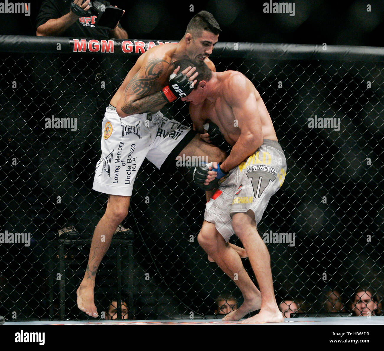 UFC fighter Kendall Grove, left, fights, Goran Reljic at UFC 116 at the ...