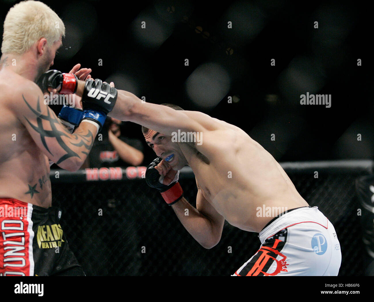 UFC fighter George Sotiropoulos, right, fights Kurt Pellegrino at UFC ...