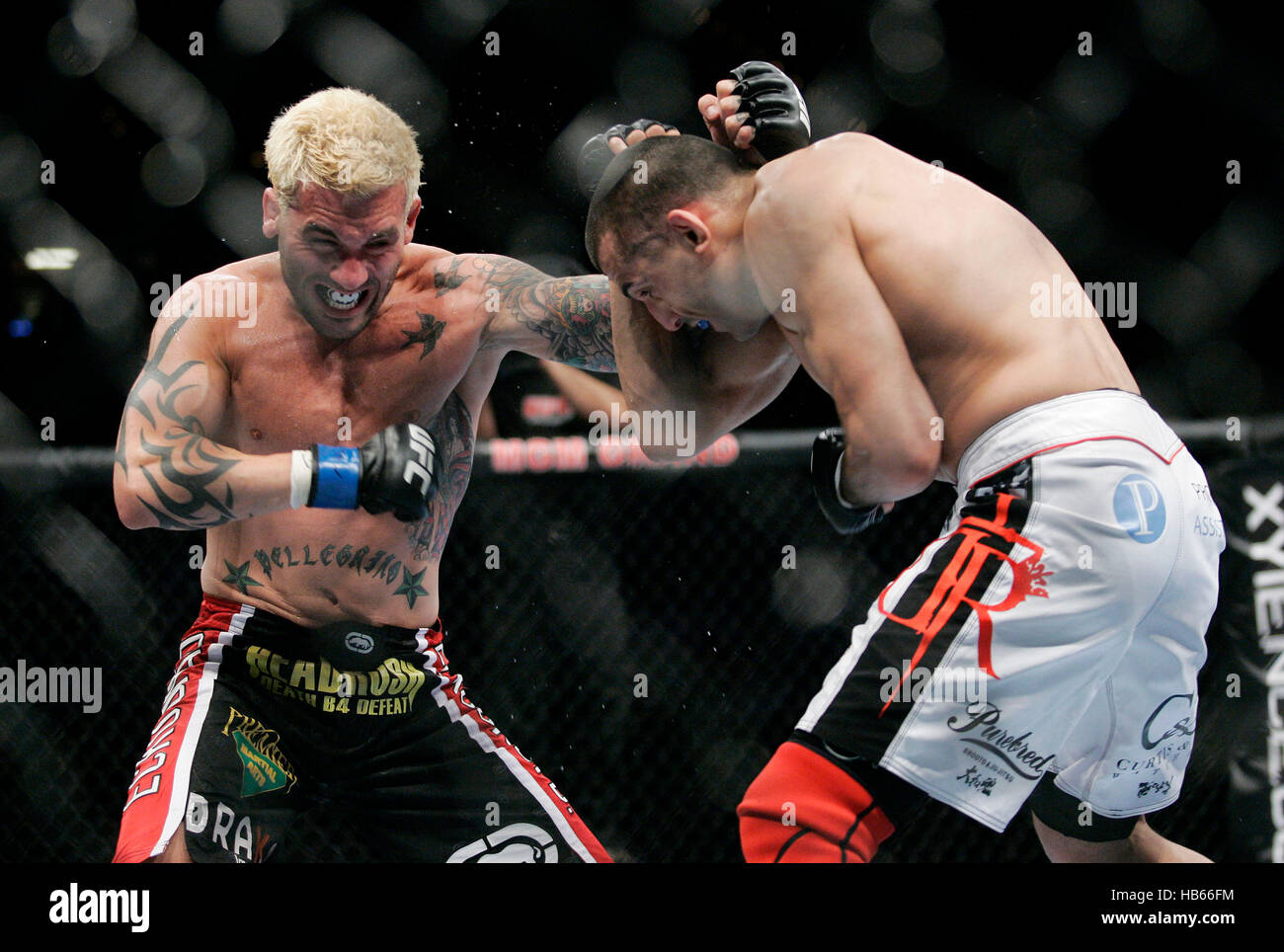 UFC fighter George Sotiropoulos, right, fights Kurt Pellegrino at UFC ...