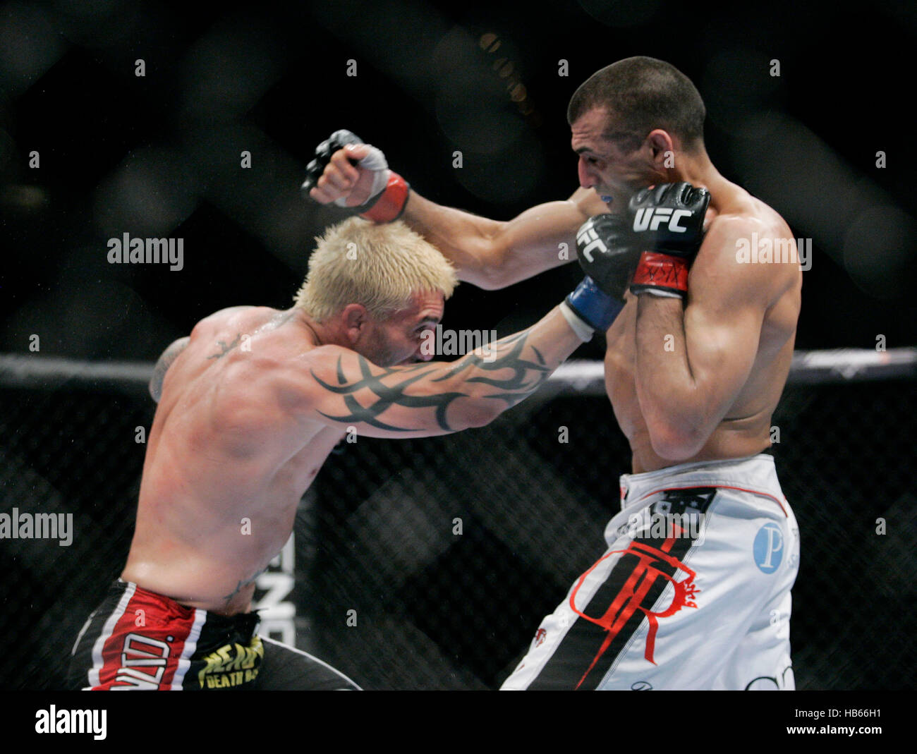 UFC fighter George Sotiropoulos, right, fights Kurt Pellegrino at UFC ...