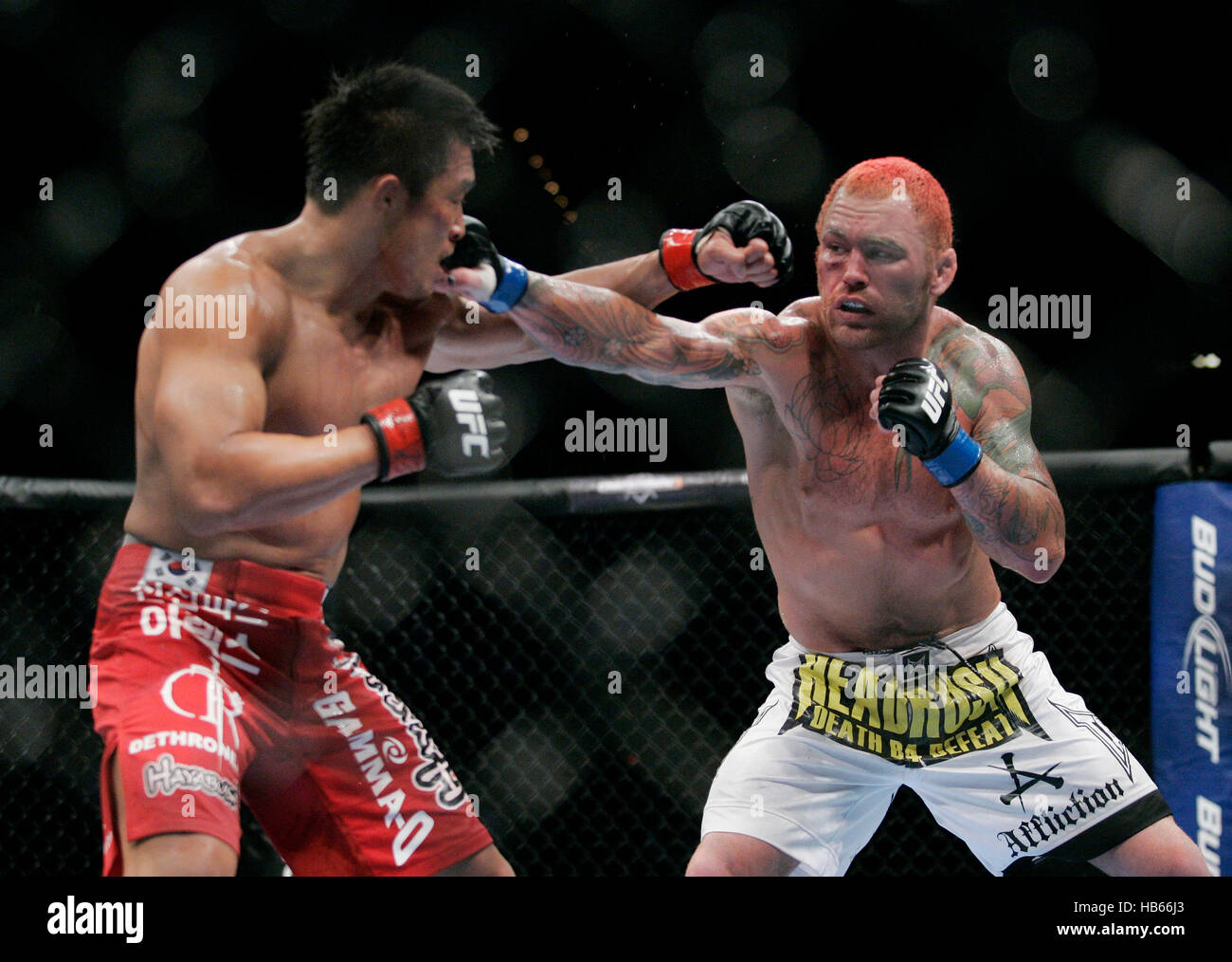 UFC fighter Chris Leben, right, fights Yoshihiro Akiyama at UFC 116 at ...