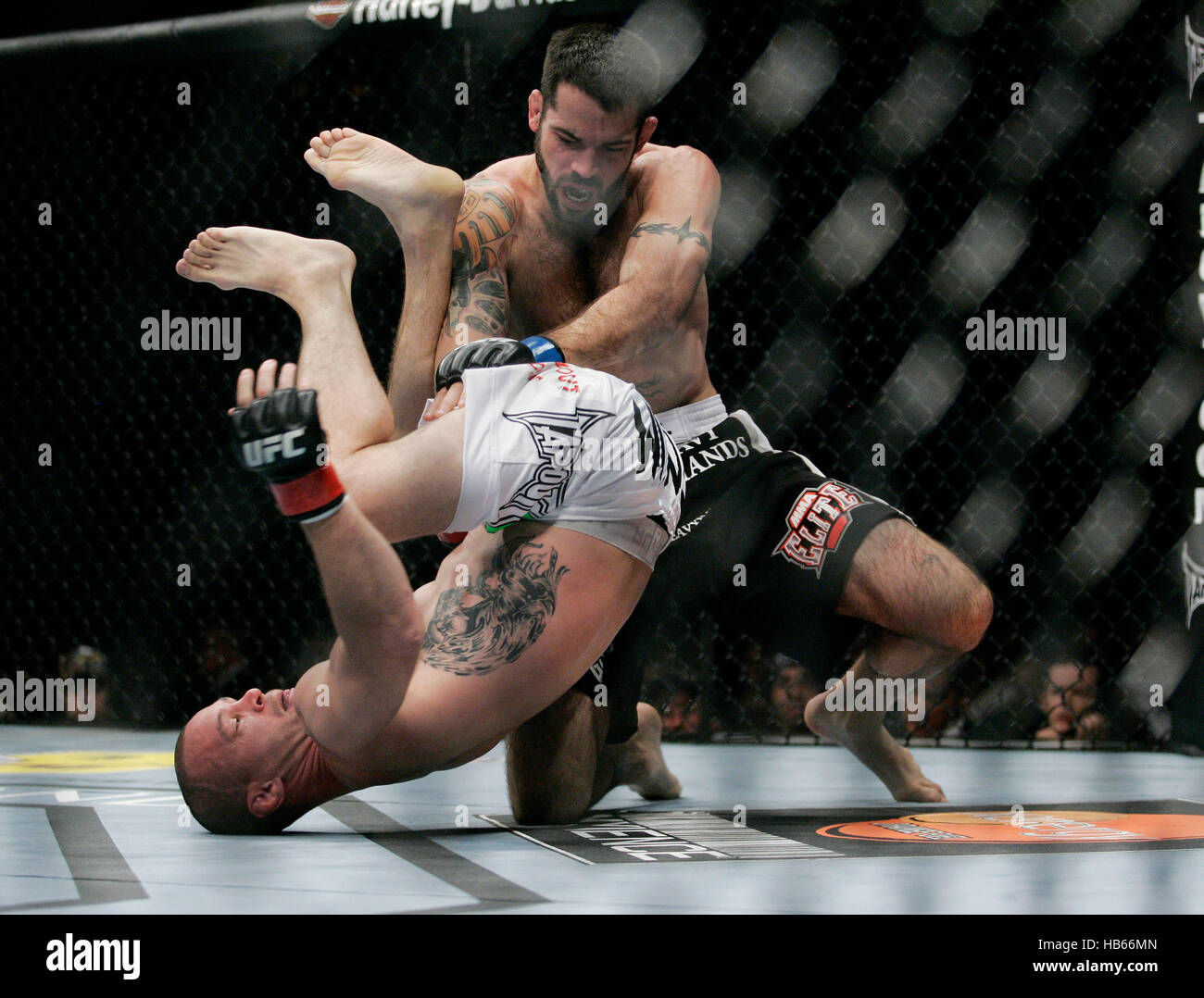 UFC fighter Chris Lytle, left, fights Matt Brown at UFC 116 at the ...