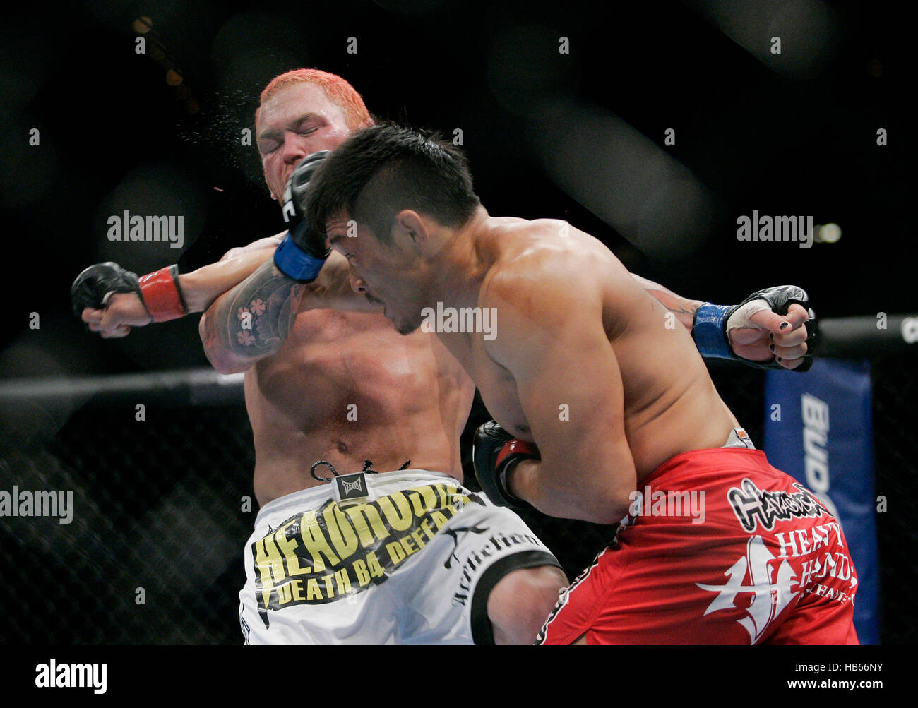 UFC fighter Chris Leben, left, fights Yoshihiro Akiyama at UFC 116 at ...