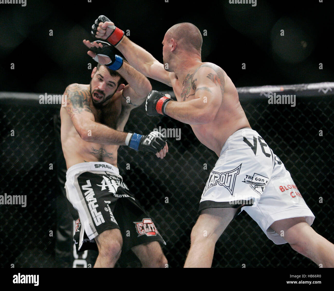 UFC fighter Chris Lytle, right, fights Matt Brown at UFC 116 at the ...