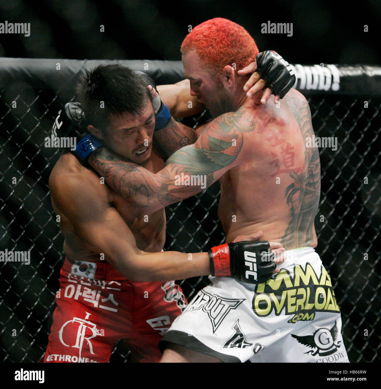 UFC fighter Chris Leben, right, fights Yoshihiro Akiyama at UFC 116 at ...