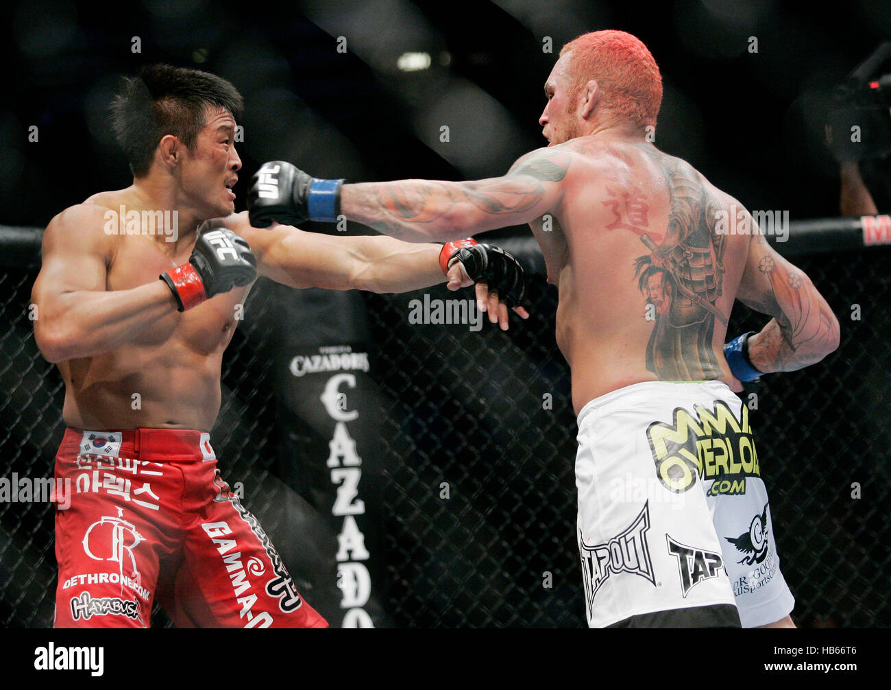 UFC fighter Chris Leben, right, fights Yoshihiro Akiyama at UFC 116 at ...