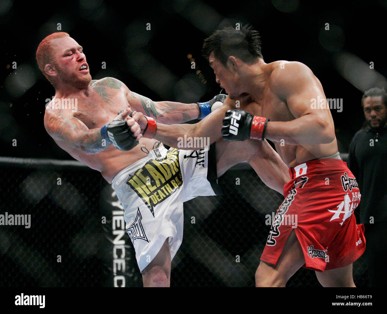UFC fighter Chris Leben, left, fights Yoshihiro Akiyama at UFC 116 at ...