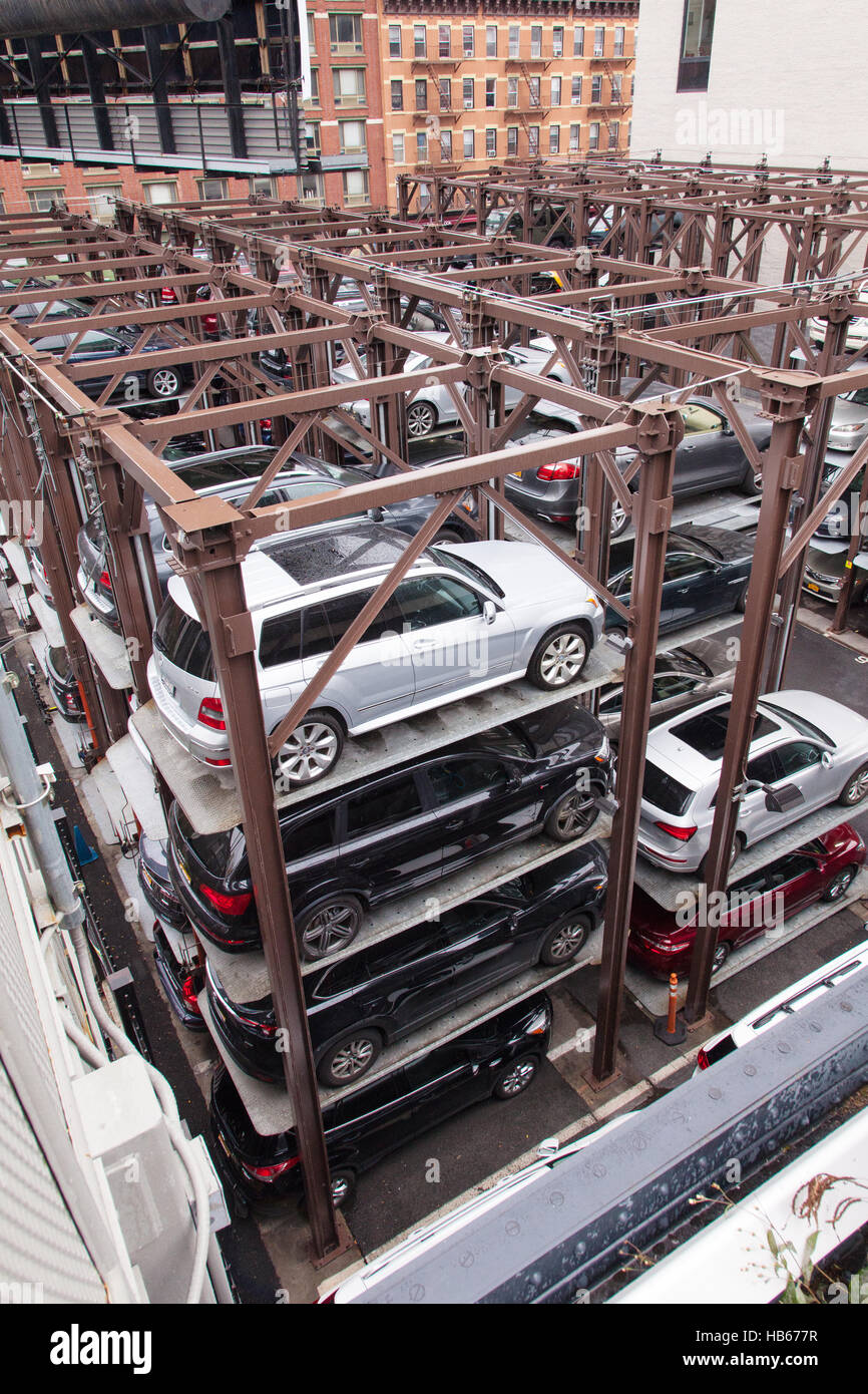 Automated Vehicle Storage System Parking lot. Viewed from the High Line ...