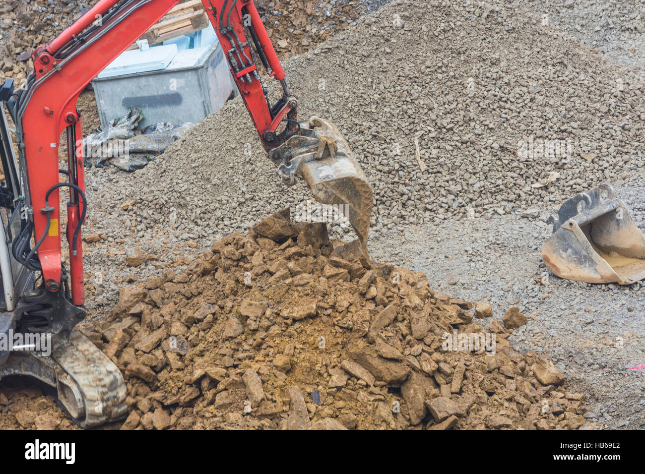 Work mini excavator hi-res stock photography and images - Alamy