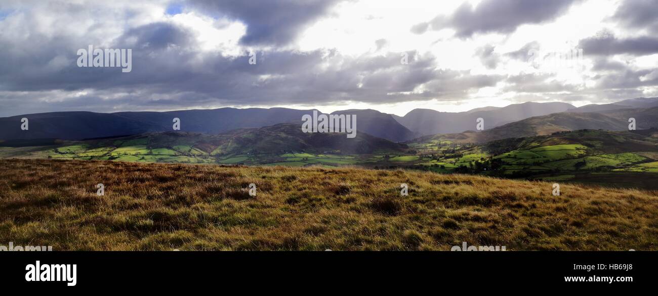 Sunllight on the Matterdale Fells Stock Photo - Alamy