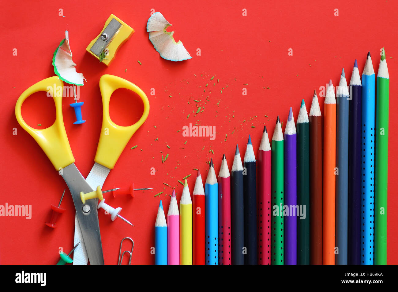 stationery red background Stock Photo - Alamy