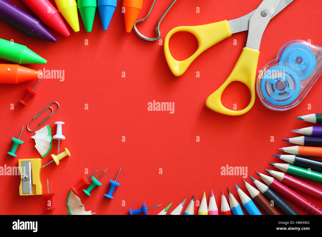 stationery red background Stock Photo - Alamy