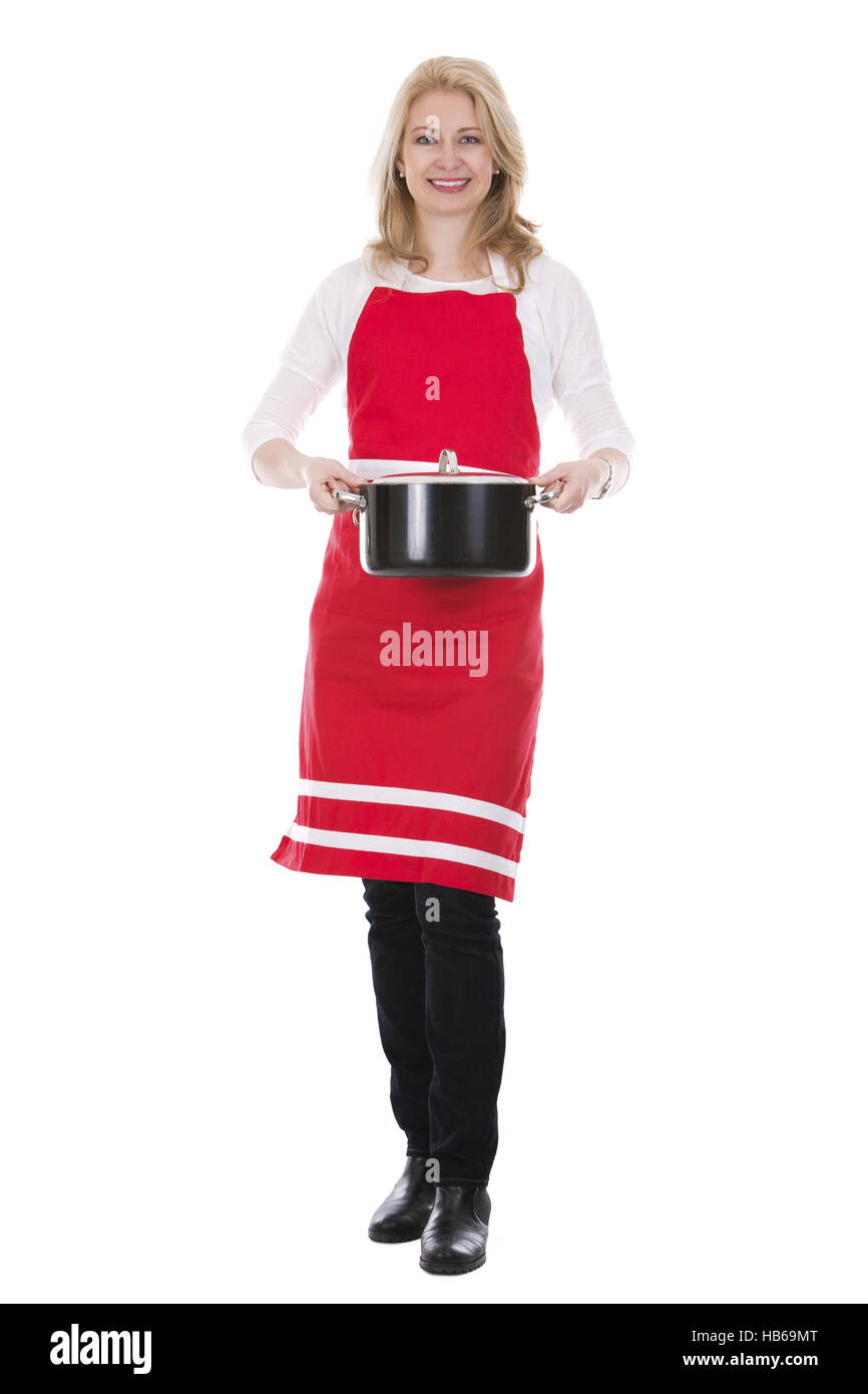female cook in apron Stock Photo - Alamy