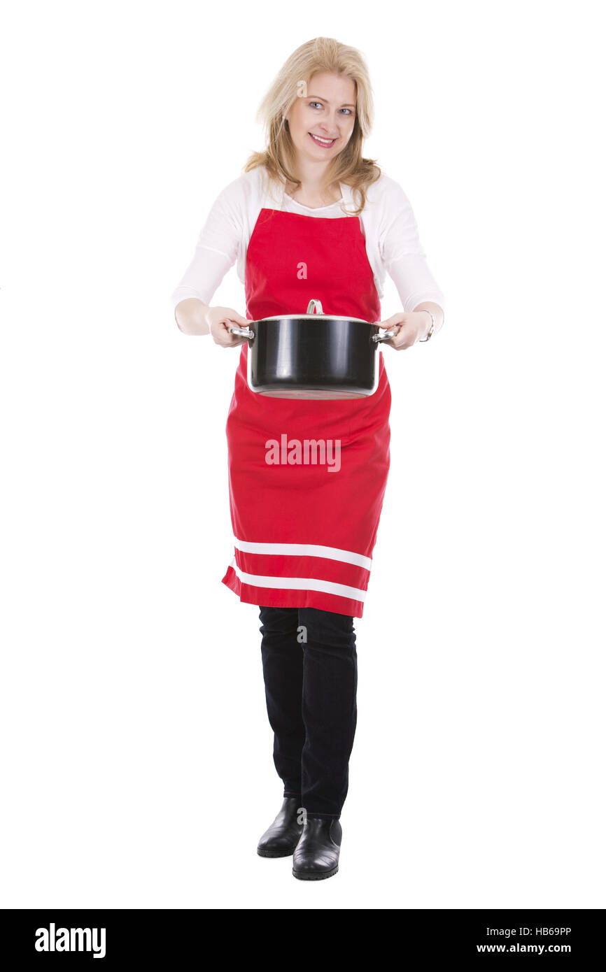 female cook in apron Stock Photo - Alamy