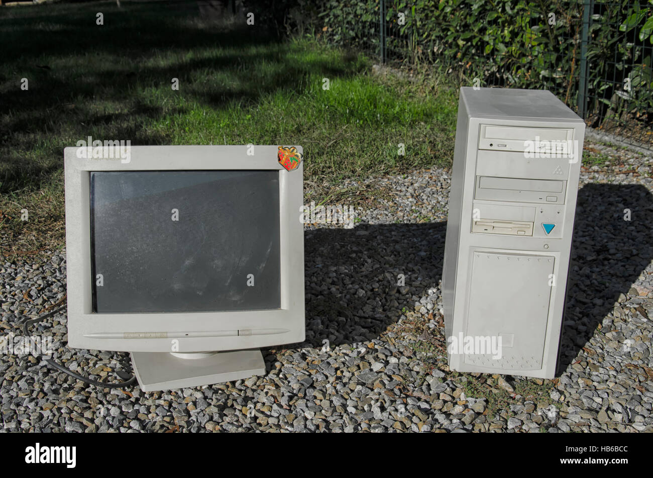 View of computer case and monitor of the 90s Stock Photo - Alamy