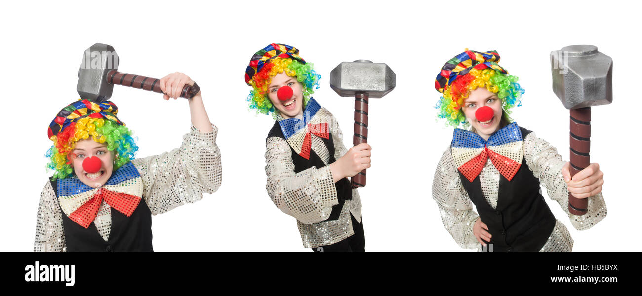 Clown in various poses isolated on white Stock Photo - Alamy