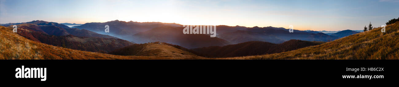 Early dawn mountains panorama Stock Photo - Alamy