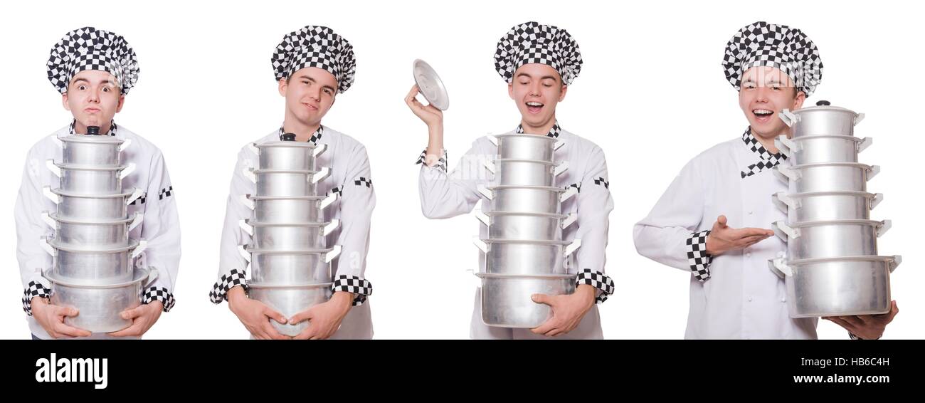 Set of photos with funny cook Stock Photo - Alamy