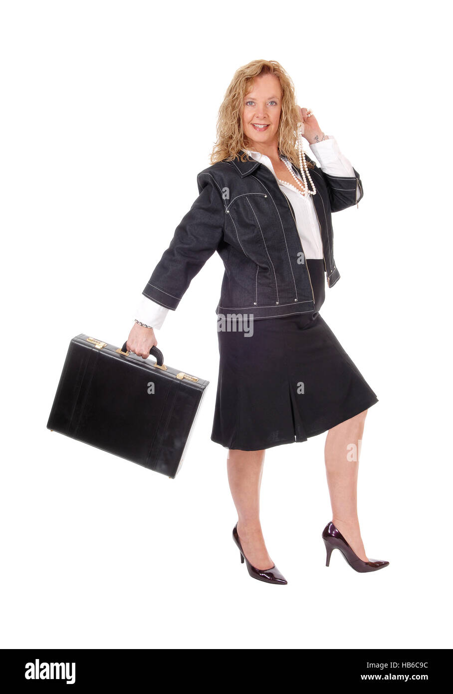 Beautiful woman curly hair walking hi-res stock photography and images ...