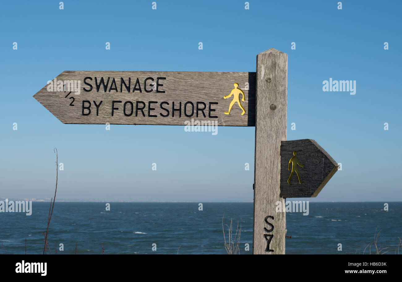 South West Coastal Path direction sign Stock Photo - Alamy