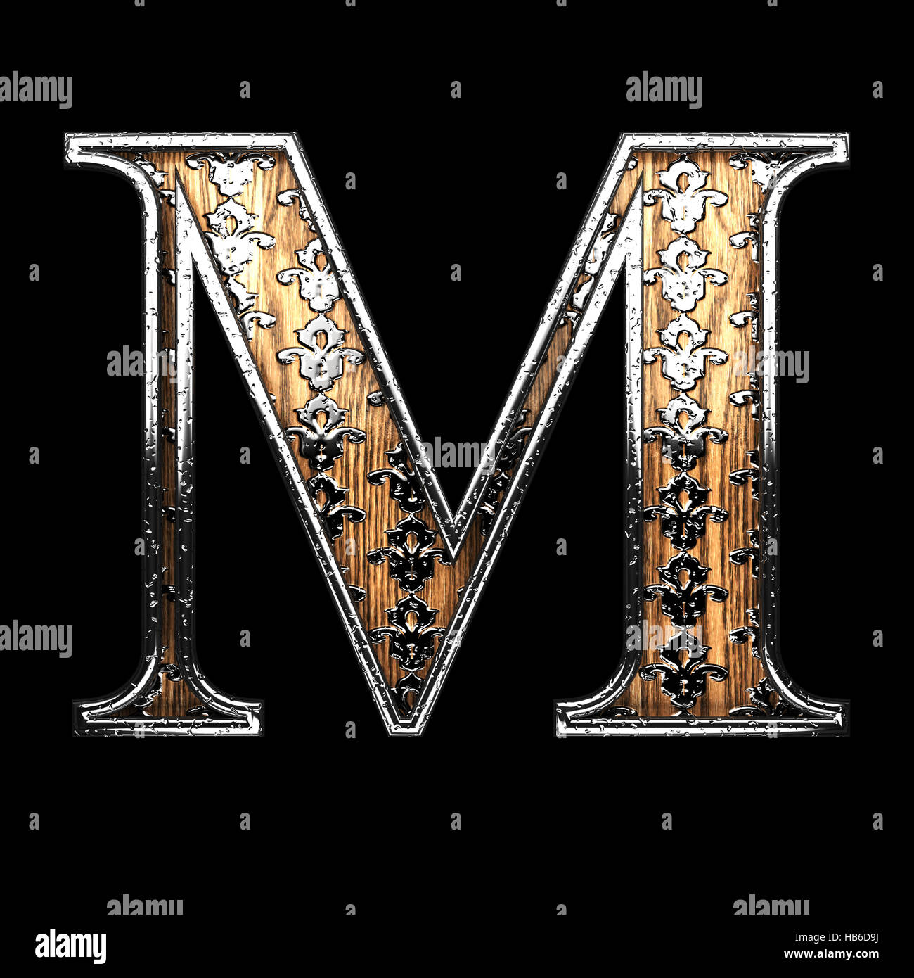 m silver letter. 3D illustration Stock Photo - Alamy