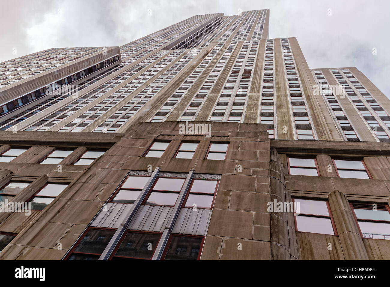 The Empire State Building from below Stock Photo - Alamy