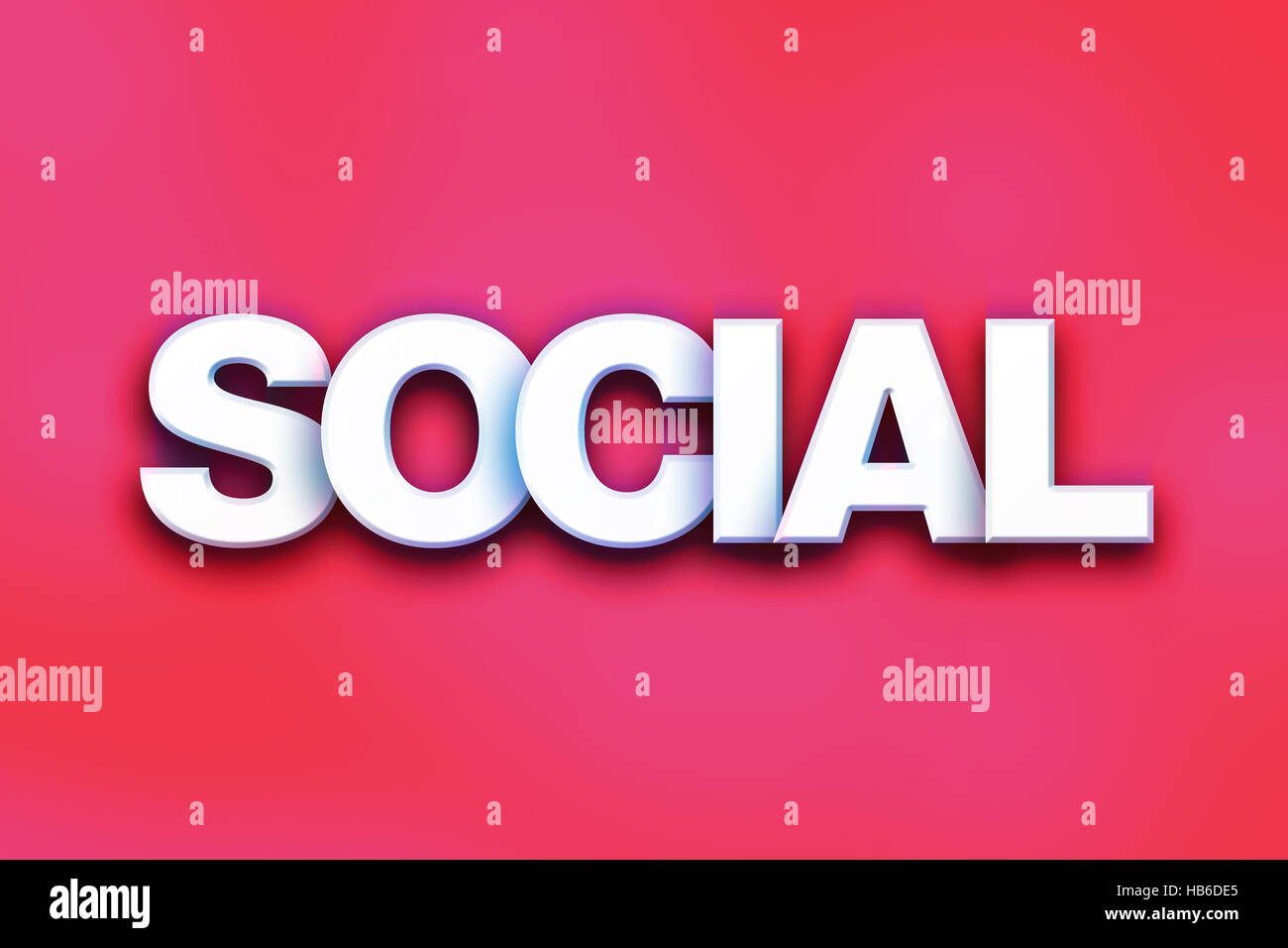 The word "Social" written in white 3D letters on a colorful background ...
