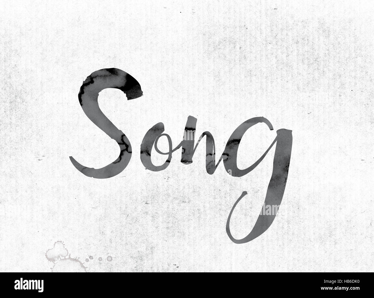 The word "Song" concept and theme painted in watercolor ink on a white ...