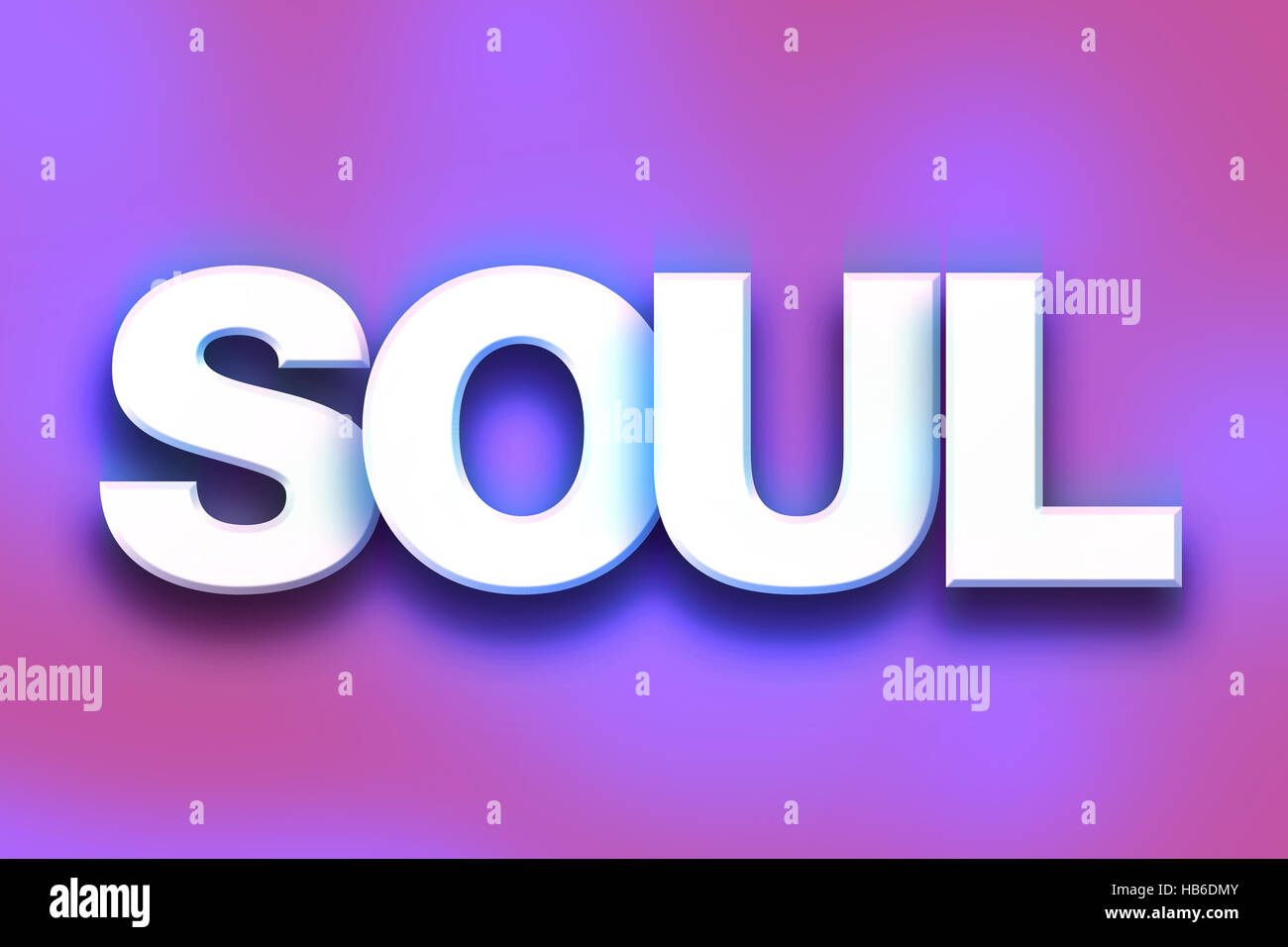 The word "Soul" written in white 3D letters on a colorful background ...