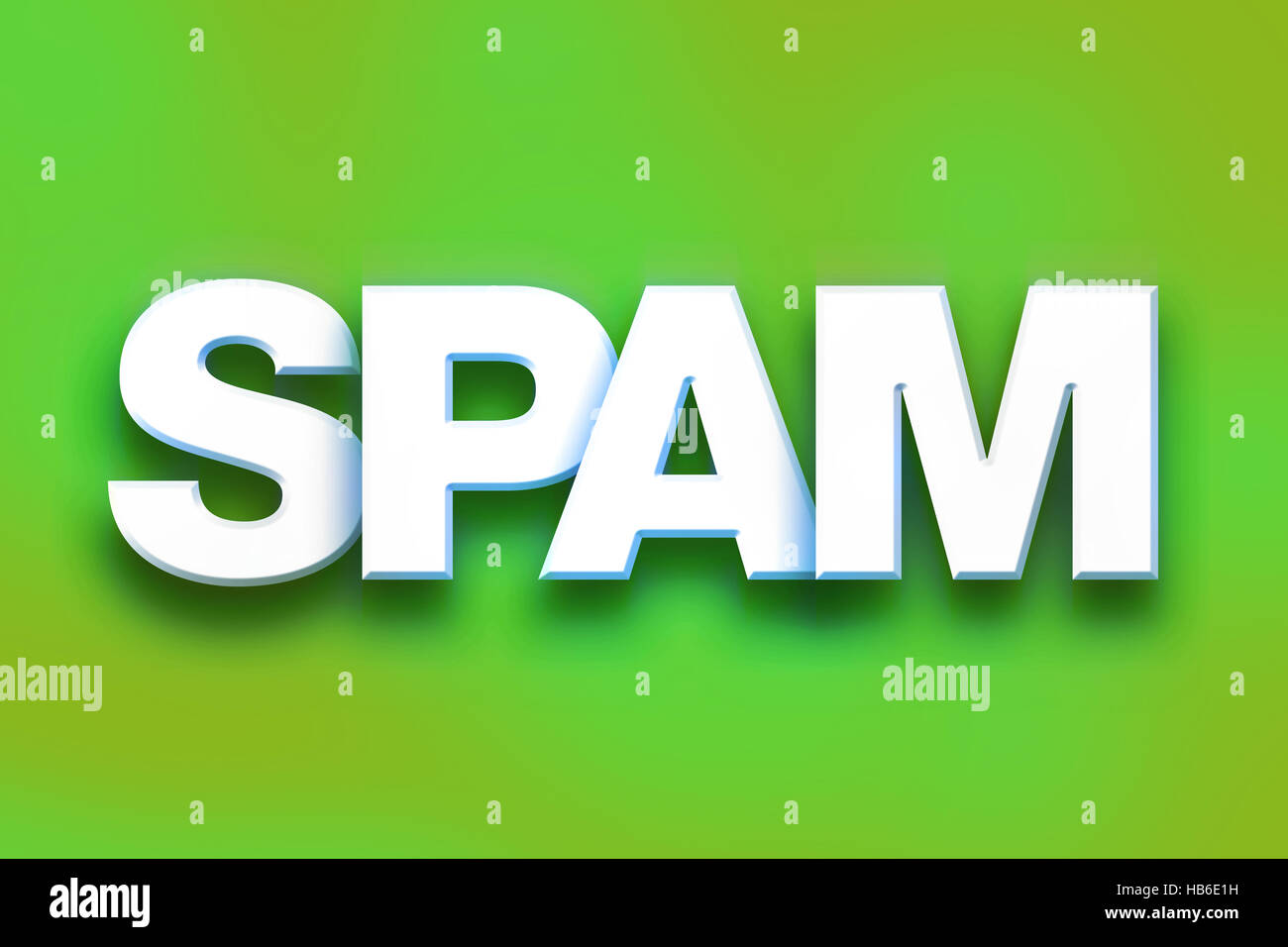 The word "Spam" written in white 3D letters on a colorful background ...
