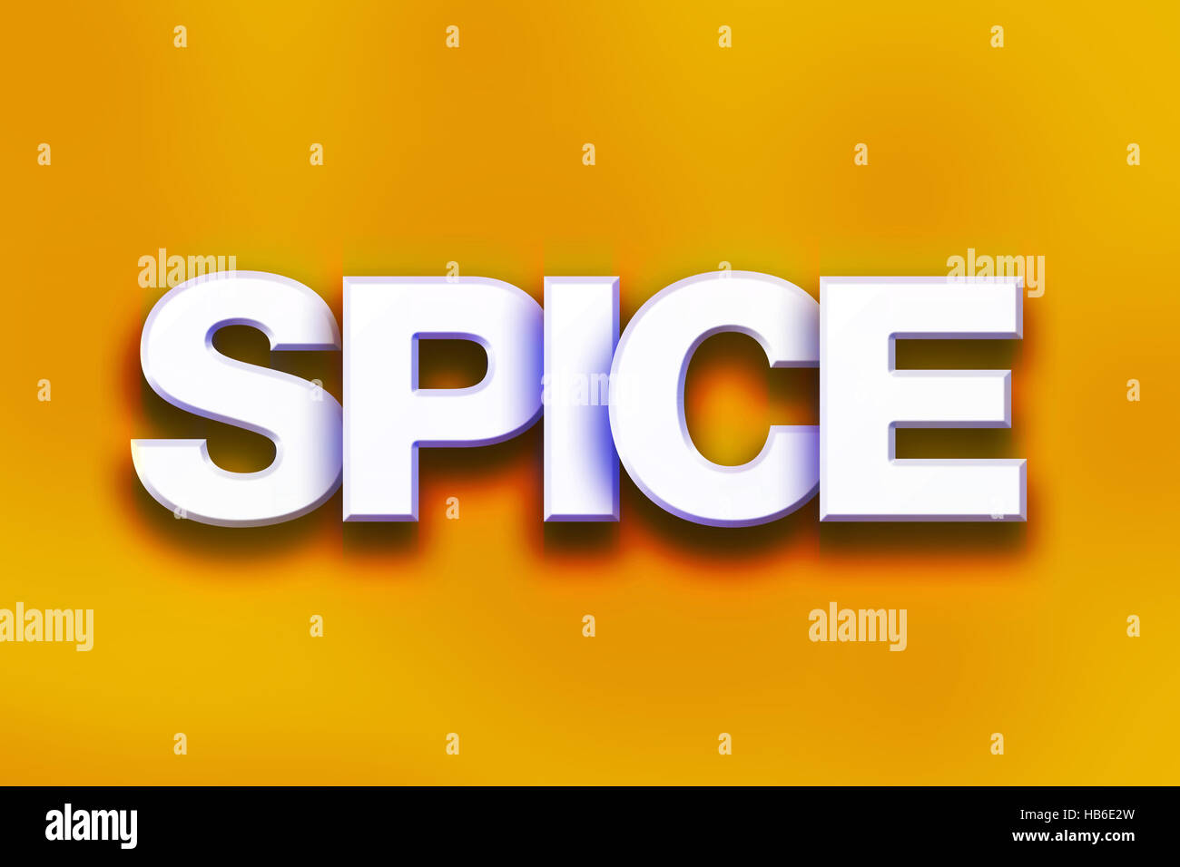 The word "Spice" written in white 3D letters on a colorful background ...