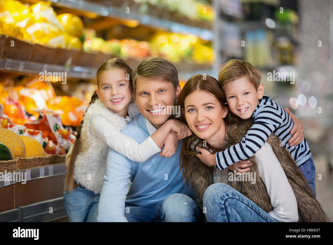Family with kids Stock Photo - Alamy