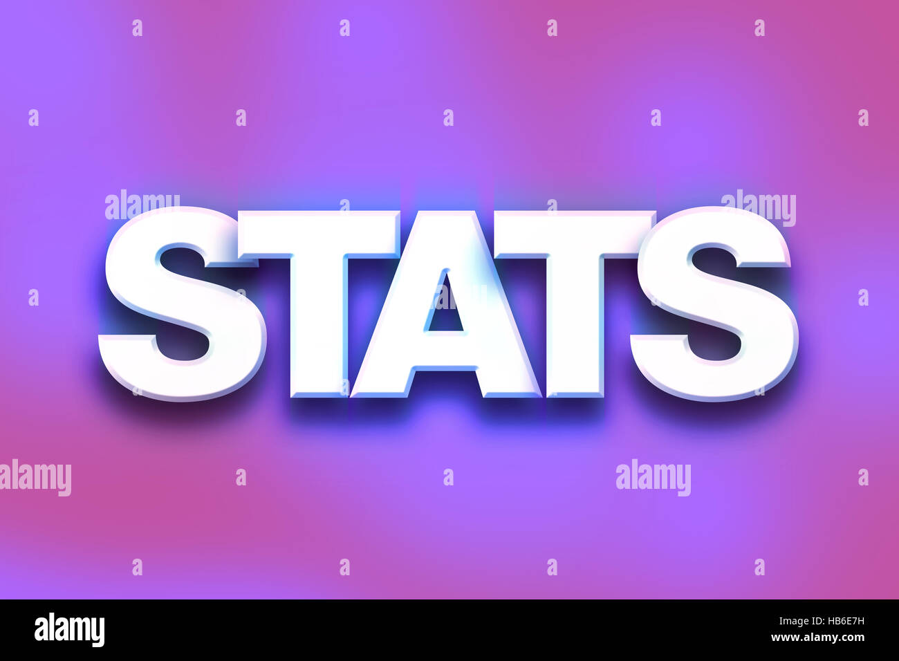 The word "Stats" written in white 3D letters on a colorful background ...