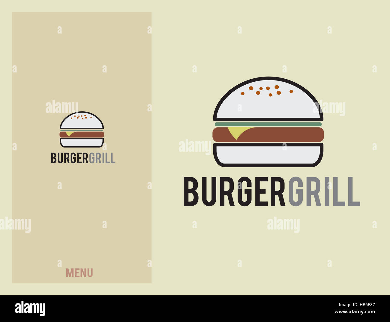 Logo design element burger Stock Photo - Alamy