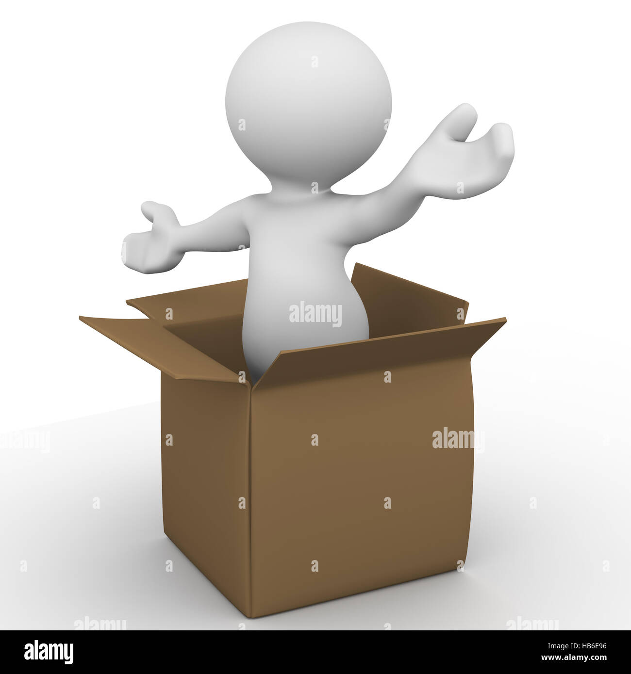 Man inside a box Stock Photo - Alamy