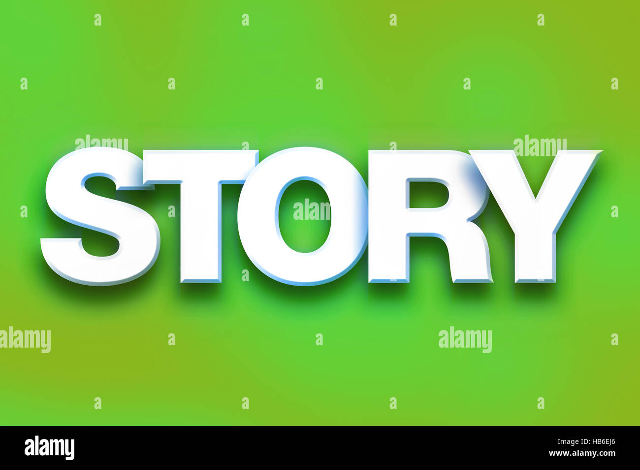 The word "Story" written in white 3D letters on a colorful background ...