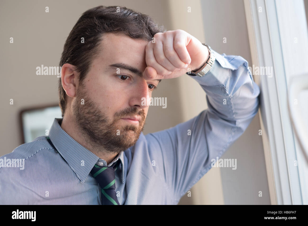 Portrait of one businessman manager worried and stressed Stock Photo ...