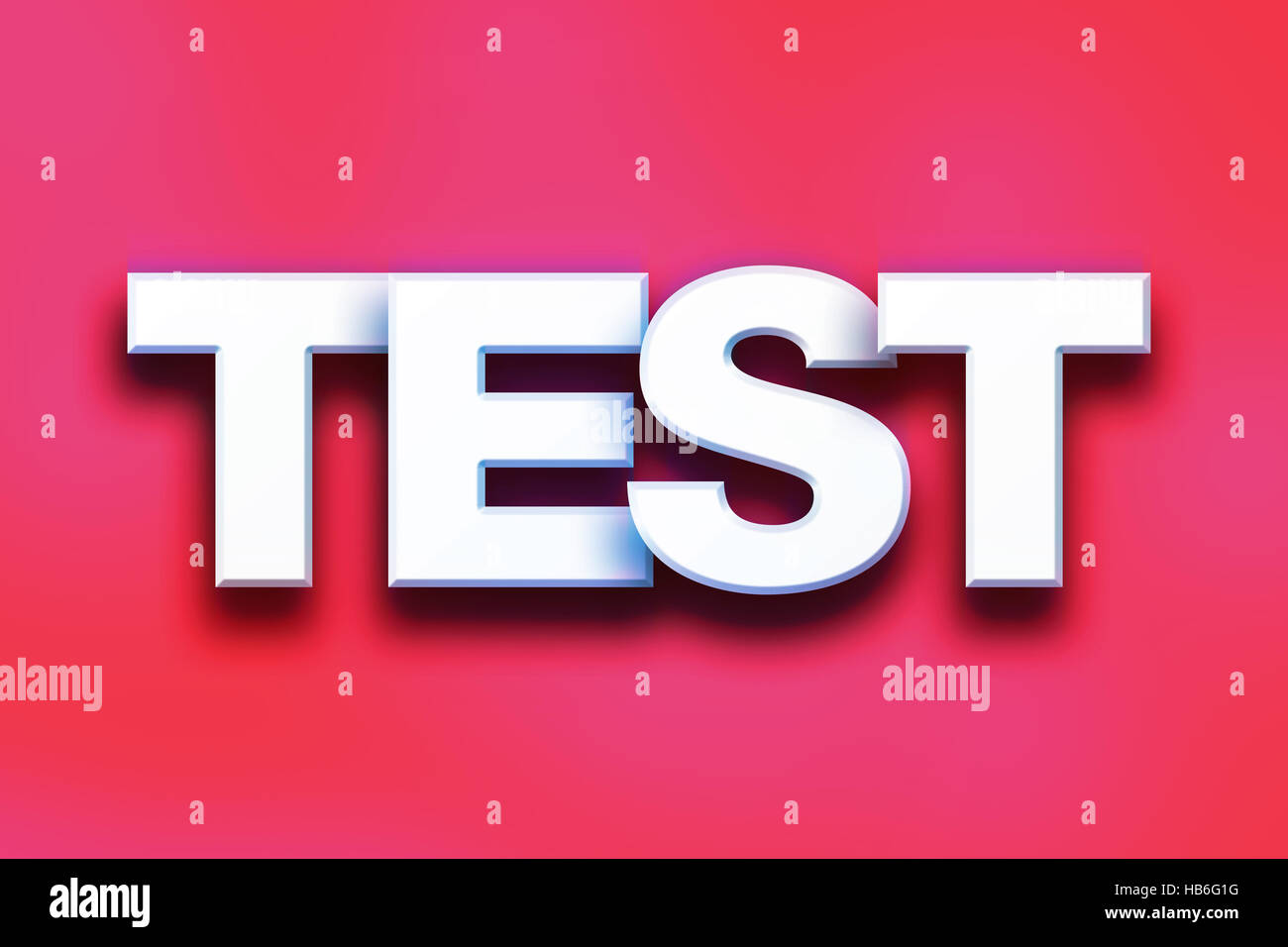 The word "Test" written in white 3D letters on a colorful background ...