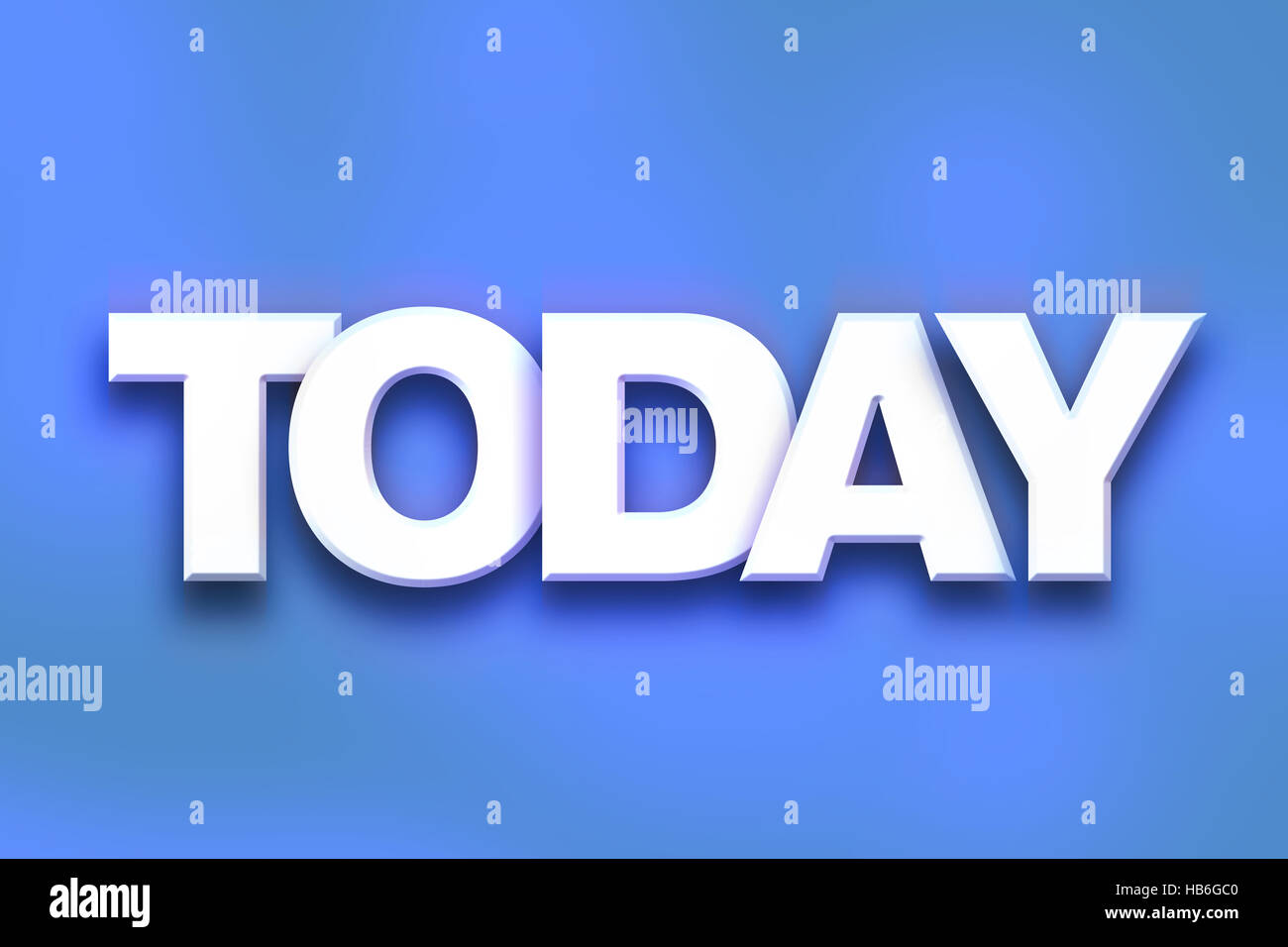 The word "Today" written in white 3D letters on a colorful background ...