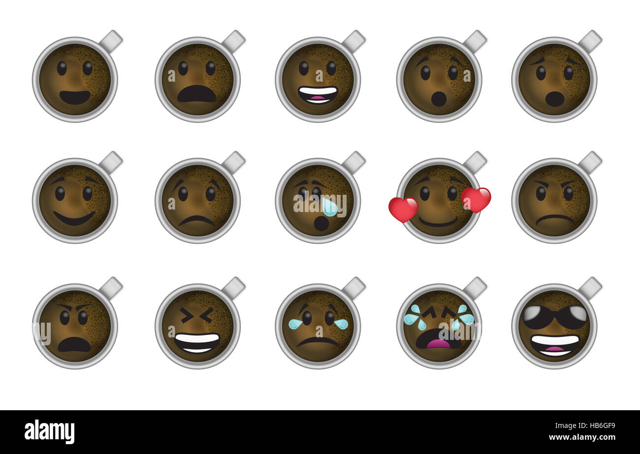 Coffee cup set sketch Cut Out Stock Images & Pictures - Alamy