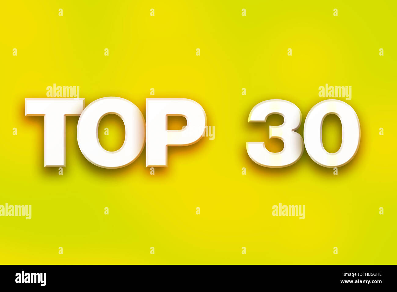 The word "Top 30" written in white 3D letters on a colorful background ...