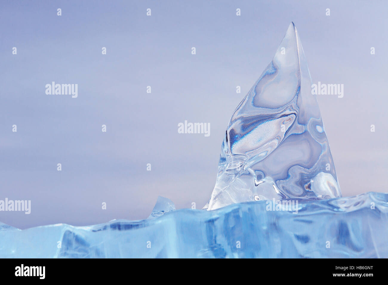 Beautiful transparent block of ice Stock Photo - Alamy