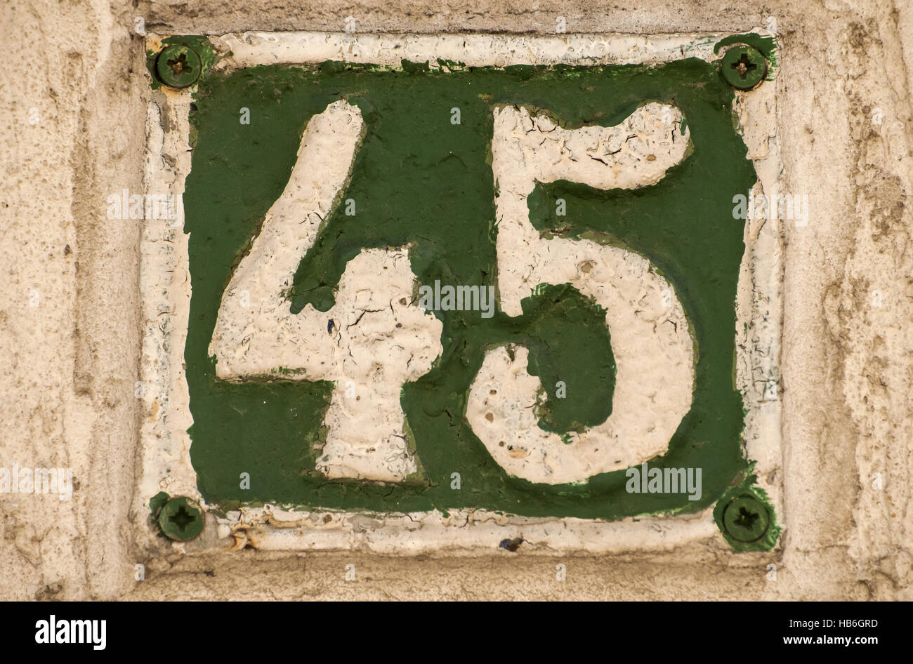 Number 45 sign hi-res stock photography and images - Alamy