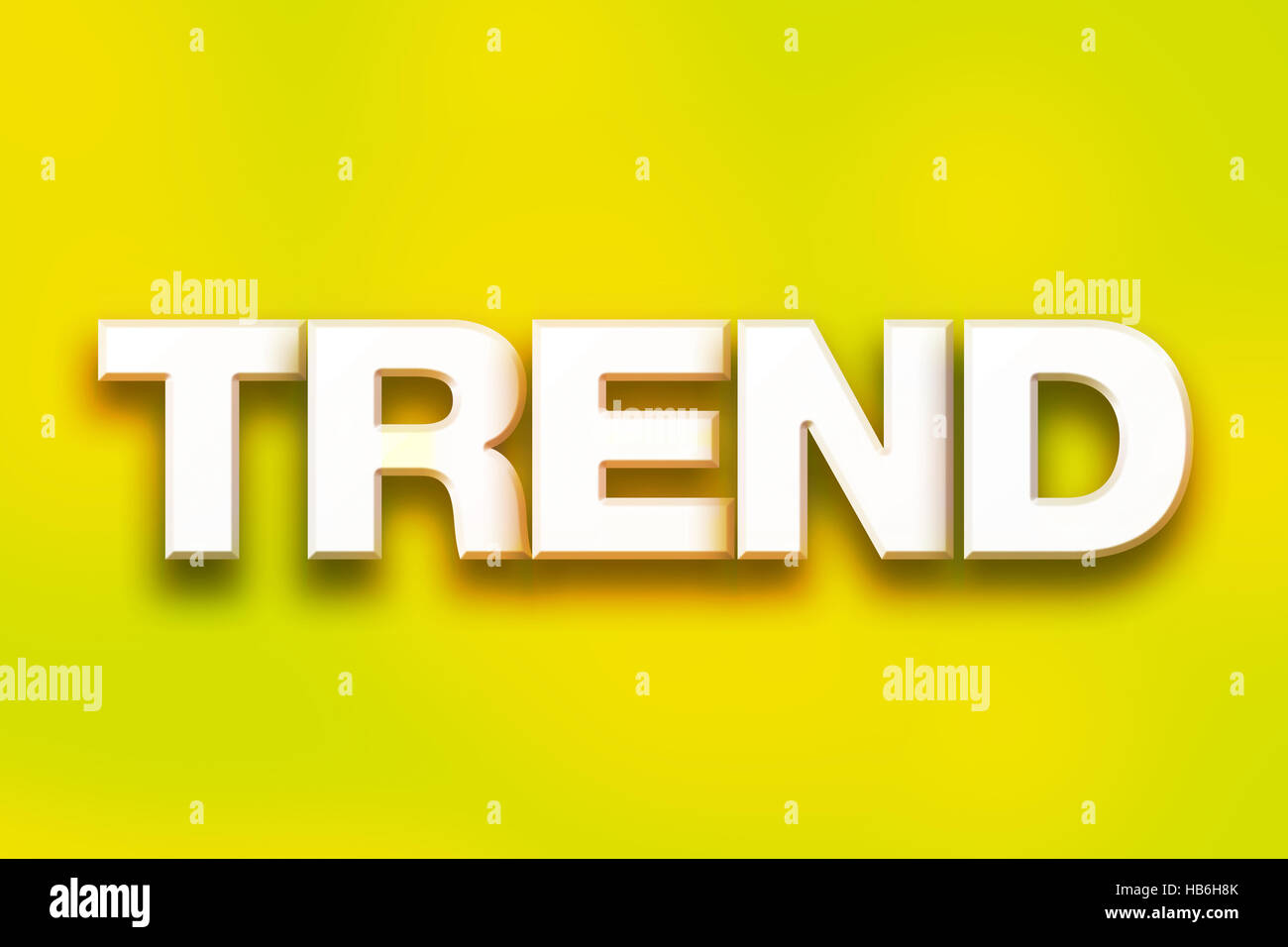 The word "Trend" written in white 3D letters on a colorful background ...