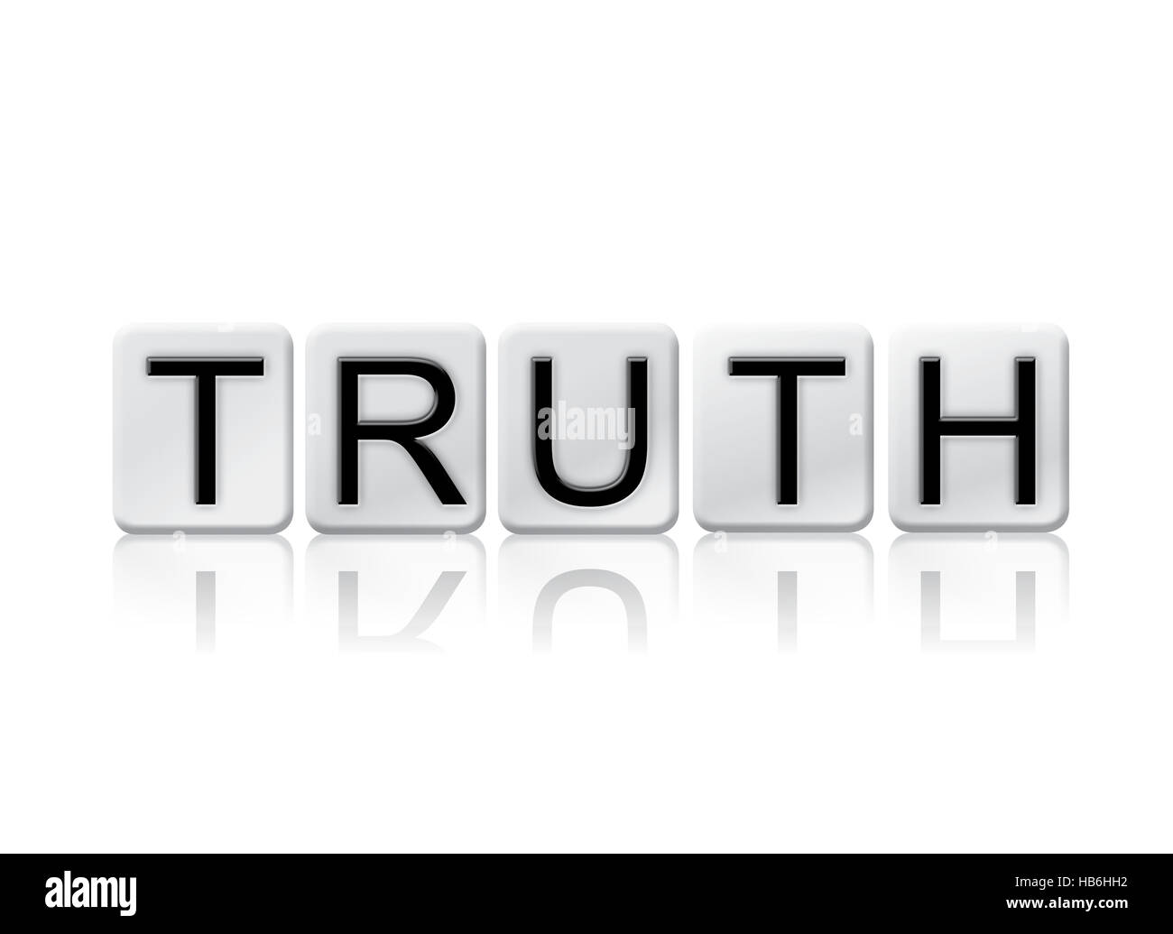 The word "Truth" written in tile letters isolated on a white background ...